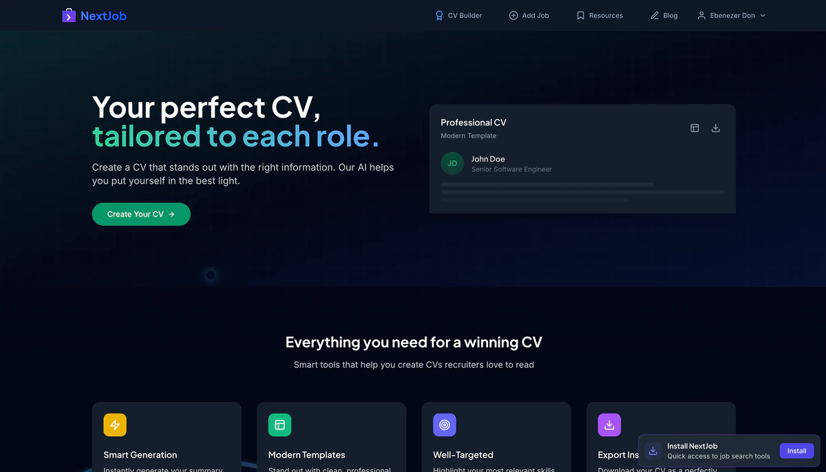 AI CV Generator - NextJob