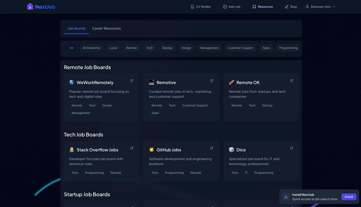 Job Search Resources - NextJob